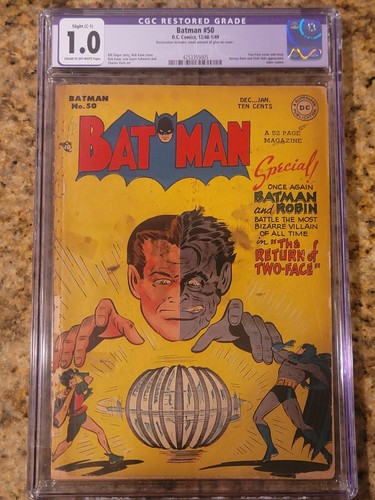 1948 D.C. Comics Batman 50 CGC 1.0. Two-Face Cover | eBay