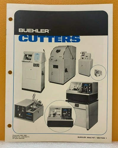 Buehler Ltd. 1980, 1982 Cutters Catalog. | eBay
