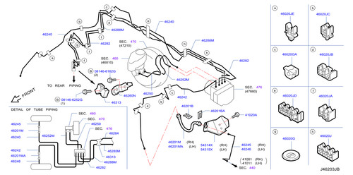 Nissan/INFINITI 46246-4GA0A Tube Brake. (Left, Front). | eBay