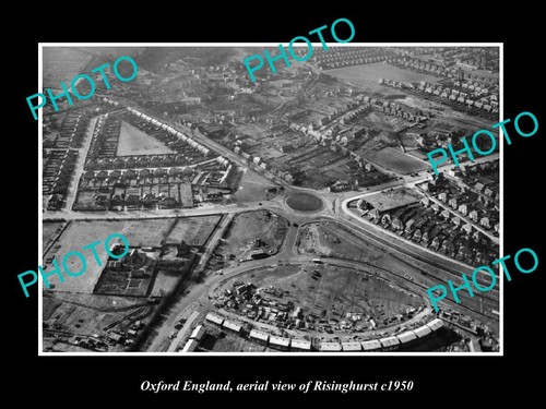 OLD LARGE HISTORIC PHOTO OXFORD ENGLAND AERIAL VIEW OF RISINGHURST ...