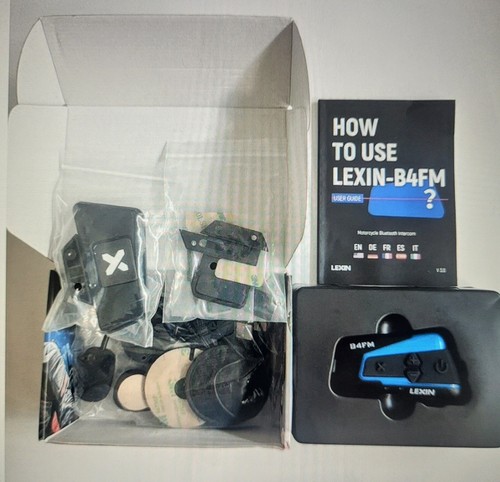 LEXIN B4FM MOTORCYCLE BLUETOOTH INTERCOM • SINGLE PACK • NEW OPEN BOX ...