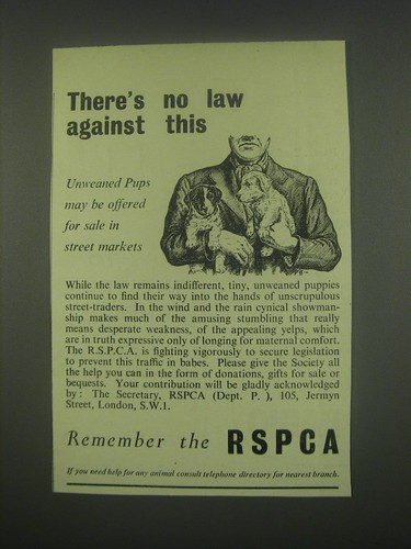 1949 RSPCA Royal Society for the Prevention of Cruelty to Animals Ad ...