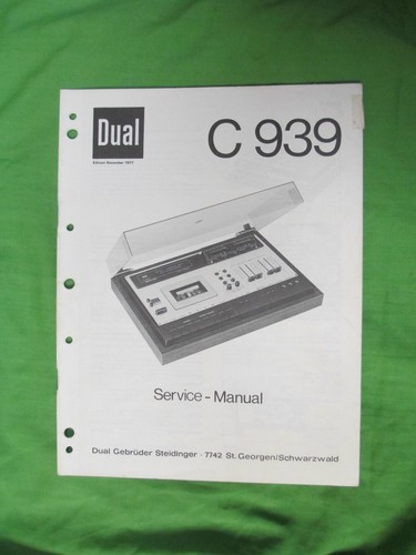 DUAL C939 SERVICE MANUAL FOR CASSETTE DECK VINTAGE DECK GOOD SHAPE ...