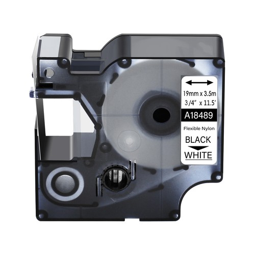 1pk Black on White Nylon Industrial Label 18489 for DYMO Rhino 3000 ...