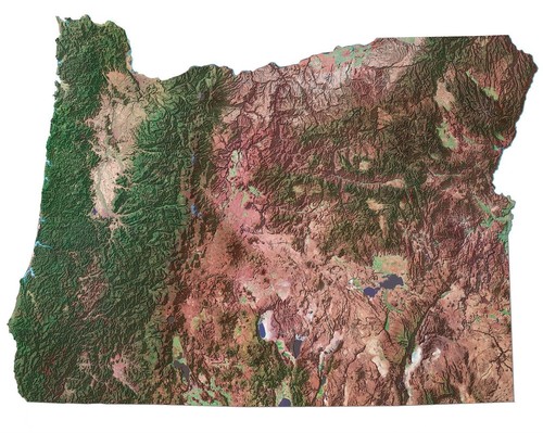 Oregon Satellite Map GLOSSY POSTER PICTURE PHOTO PRINT BANNER 11906 | eBay