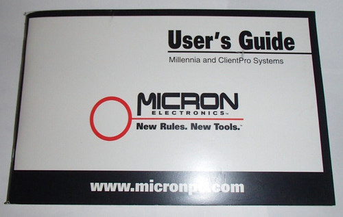 Micron Electronics User Guide Millennia & ClientPro Systems PC Manual ...