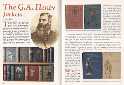 G. A. HENTY IN DUST-JACKETS : A SURVEY OF THE ILLUSTRATED COVERS. BY ...