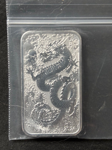 2024 $1 1 oz Perth Mint Dragon RECTANGULAR COIN Silver Bullion Bar | eBay