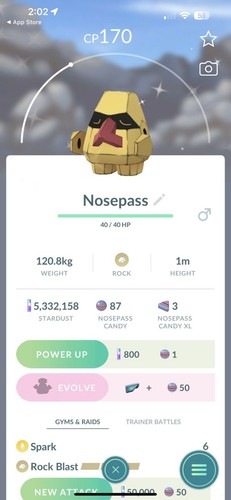 Shiny Nosepass Pokémon Go Trade (MAY COST 1 MILLION STARDUST) | eBay