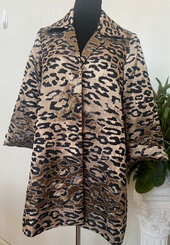 NWT Chico’s Womens Beige Brown Animal Print Open Topper Jacket Sz 0/US ...