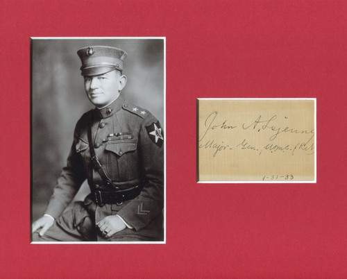 USMC Marine Commandant General John Lejeune WWI Signed Autograph Photo ...
