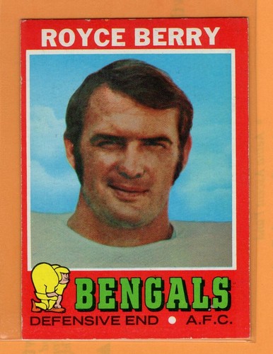 1971 Topps # 182 Royce Berry -- Bengals -- Box 726-303 | eBay