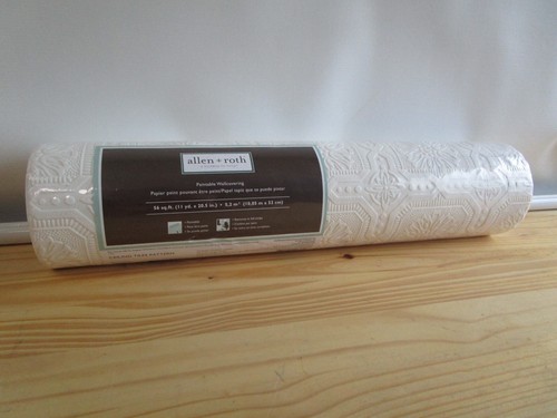 Allen Roth Paintable Wallpaper Wallcovering Textured Tiles 56 SQ FT ...