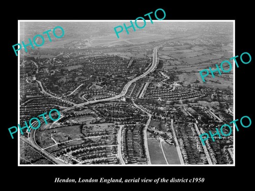 OLD 8x6 HISTORIC PHOTO OF HENDON LONDON ENGLAND DISTRICT AERIAL VIEW ...