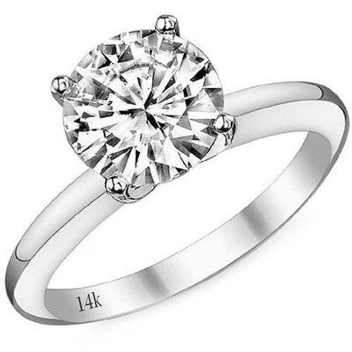 4.00CT Forever One DEF VVS2 Moissanite 4 Prong Solitaire Wedding Ring ...