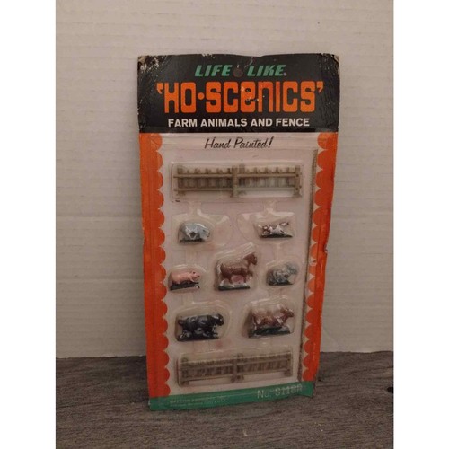 Ho Scenics Hand Painted Life-Like Farm Animals AND Fence S118R Ho Scale ...
