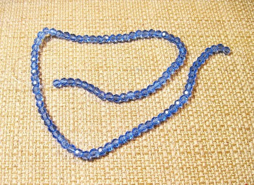Beautiful 14" Strand of 4mm Round Blue Crystal Beads Lot# U7 | eBay