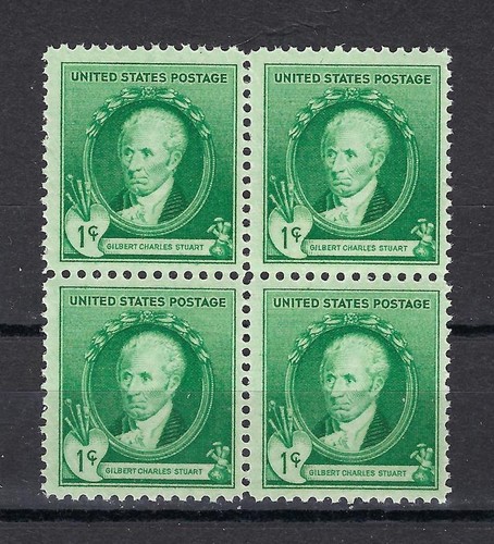 US 1939 Sc# 884 Gilbert Charles Stuart american artist block 4 MNH | eBay