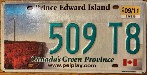 2011 PRINCE EDWARD ISLAND CANADA License Plate “509-T8” Windmill ...