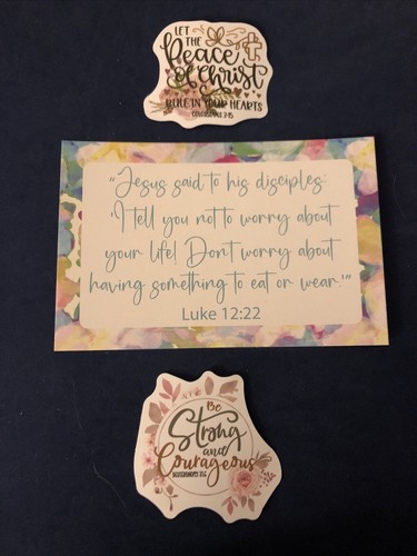 Prayer Card 4x6 Perfect for Framing, W/ 2 Stickers New - Luke 12:22 | eBay
