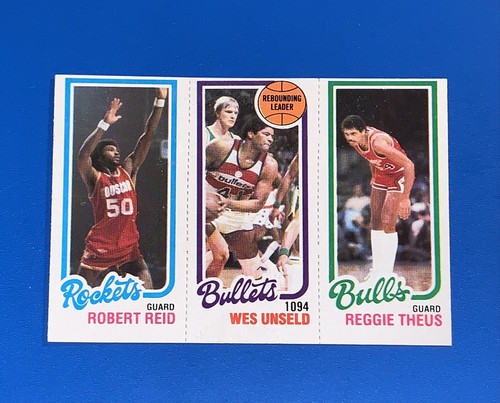 1980-81 Topps Wes Unseld #243 Reggie Theus #50 Robert Reid #110 Set ...