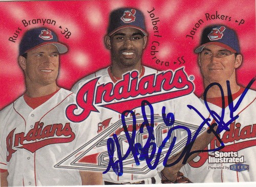 JOLBERT CABRERA JASON RAKERS CLEVELAND INDIANS SIGNED CARD DODGERS REDS ...