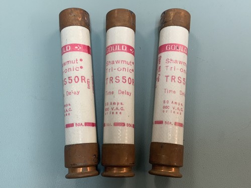 Gould Shawmut Lot of 3 TRS50R 50 Amp Fuses 600VAC tested | eBay