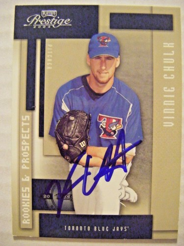 VINNIE CHULK signed RC BLUE JAYS 2004 Playoff Prestige baseball card ...