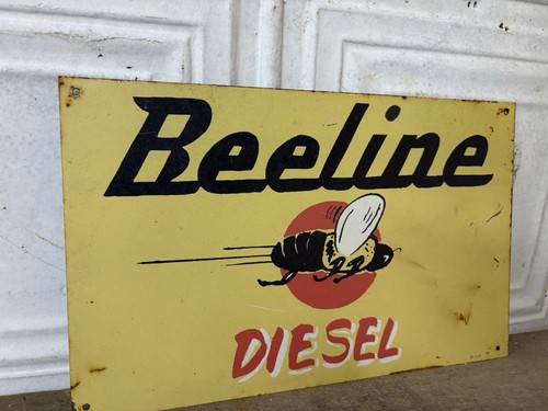 Vintage Beeline Service Sign Station Gas Oil Can Texaco Gulf Motor ...