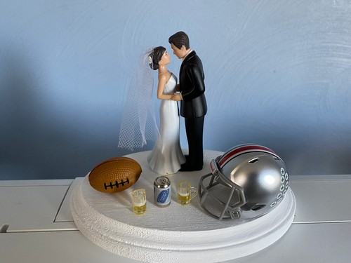 Ohio State Buckeyes Cake Topper Bride Groom Wedding day Funny College ...