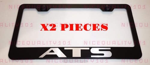 2X ATS Stainless Steel Black Finished License Plate Frame Holder | eBay