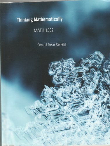Thinking Mathematically : Math 1332 : Central Texas College 2019 LC7 | eBay