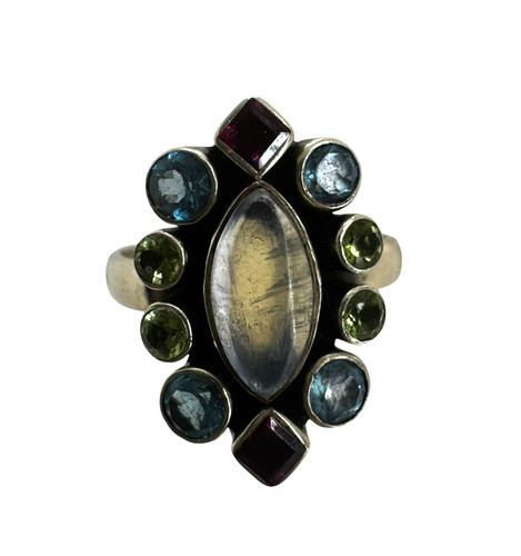 Nicky Butler Sterling Silver Moonstone Topaz Peridot Garnet Ring Size ...