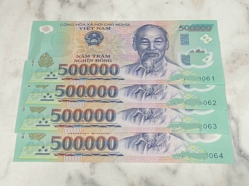 BRAND NEW 500,000 x 4 Vietnamese Dong Banknote (500K VND) Uncirculated ...