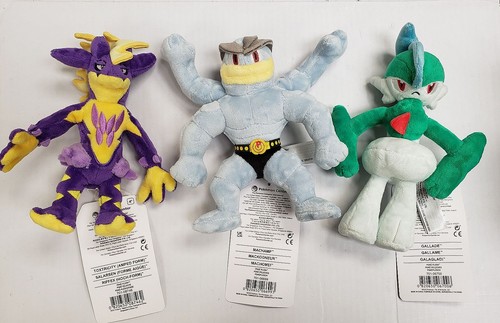 New Lot of 3 Pokemon Center Toxtricity / Machamp /Gallade Plush Toys ...