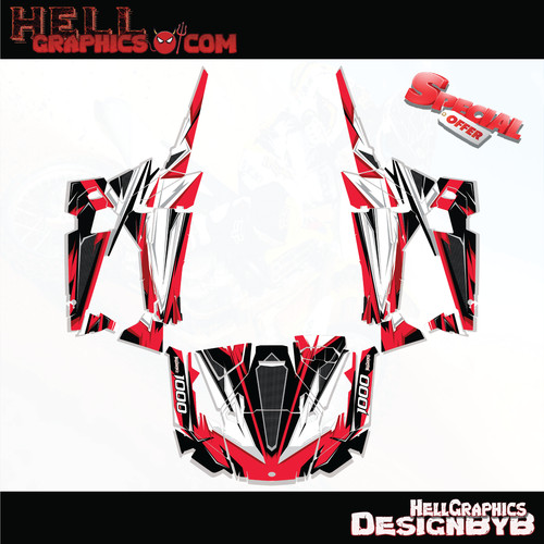 Decals 4 Polaris RZR 1000 XP 2019-2023 Sange Red 3M Graphics Kits Decal ...