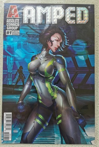 Amped #1b Jamie Tyndall White Widow Variant Holographic Foil Absolute Comics | eBay