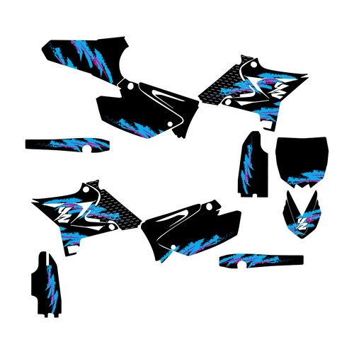 yz125 yz250 Retro Graphic Kit for UFO Restyle 90s retro black / cyan | eBay