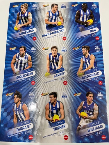 2020 AFL SELECT FOOTY STARS NORTH MELBOURNE JIGSAW PUZZLE TEAM SET OF ...