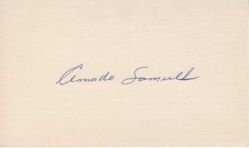 AMADO SAMUEL BRAVES/METS SIGNED 3X5 INDEX CARD W/ COA | eBay