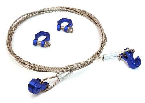 Realistic Steel Tow Cable & Tow Hooks w/ Bow Shackle for 1/10 Off-Road ...