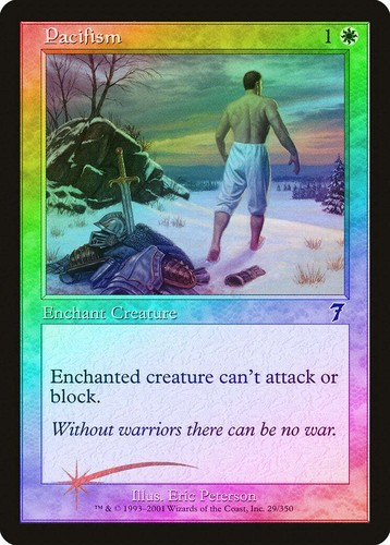 Pacifism FOIL 7th Edition HEAVILY PLD White Common MAGIC GATHERING CARD ...