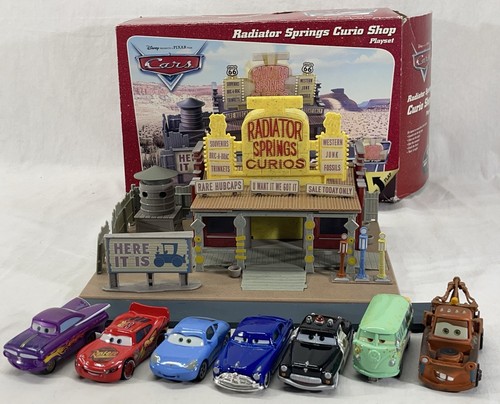 Disney Cars Radiator Springs Curio Shop Playset In Box RARE + EXTRAS | eBay
