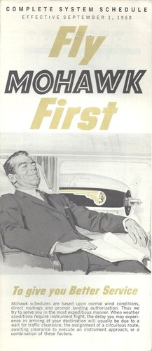Mohawk Airlines system timetable 9/1/60 [4021] | eBay