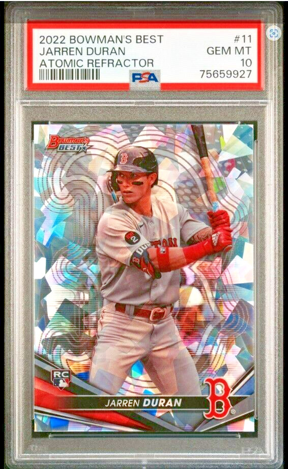 Jarren Duran 2022 Bowman's Best #11 Atomic Refractor PSA 10 Price Guide ...