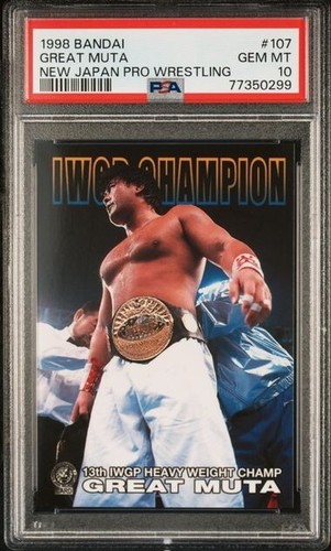 1998 Bandai New Japan Pro Wrestling Great Muta IWGP Champion #107 PSA ...