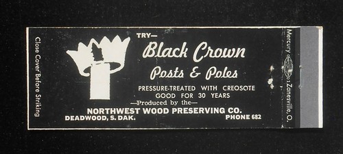 1950s Full Length Black Crown Posts & Poles Creosote Northwest Wood ...