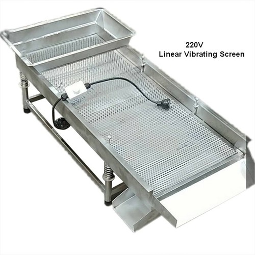 220V Small Stainless Steel Linear Vibrating Screen 11.8*29.5”Shaker ...