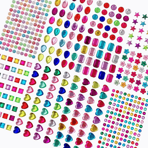 586Pcs Jewels Stickers Gem Stickers Rhinestone for Crafts Sticker Gems ...