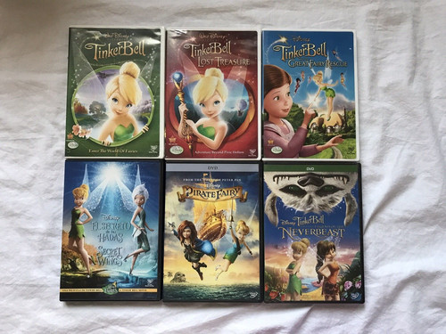 Complete lot of TinkerBell DVDS 1-6 Disney Neverbeast Pirate Fairy ...